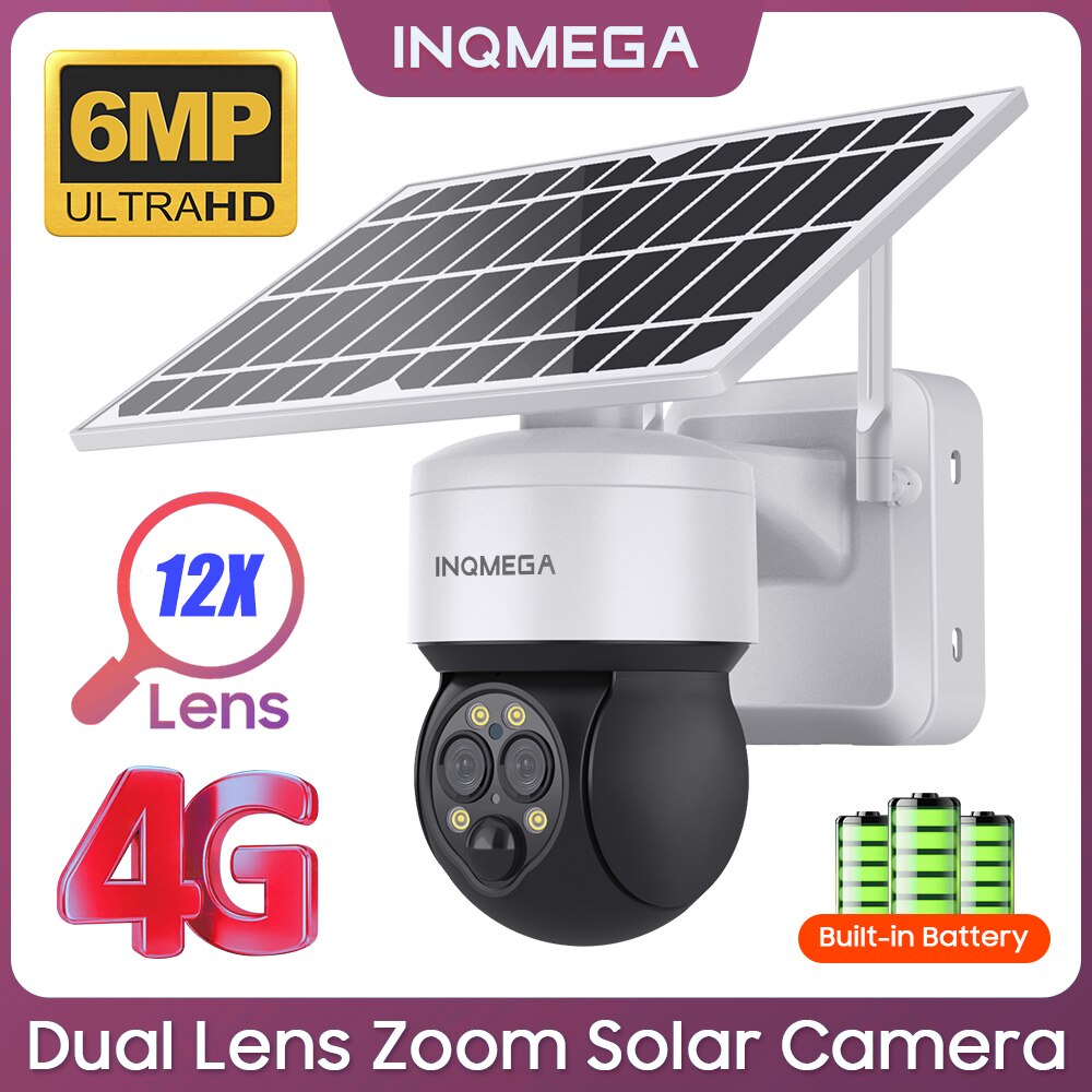 6MP 4G Solar Camera Outdoor Night Vision PTZ IP Camera With Solar Pan ...